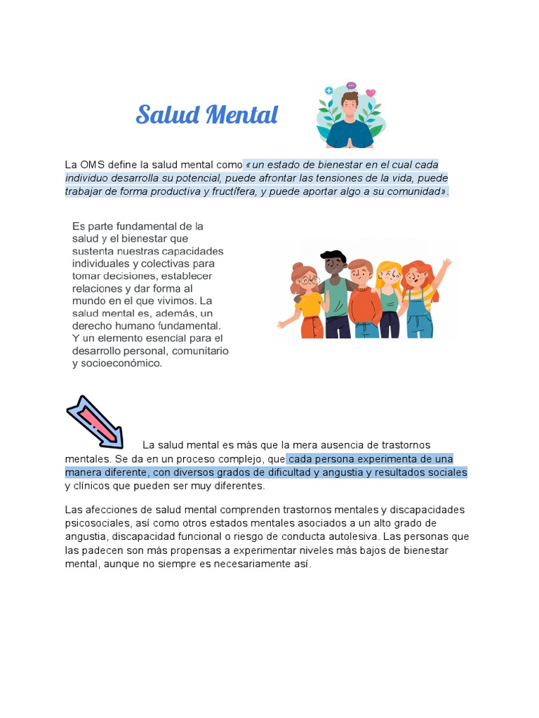 Actividad Salud Mental | PDF | Salud mental | Trastorno mental