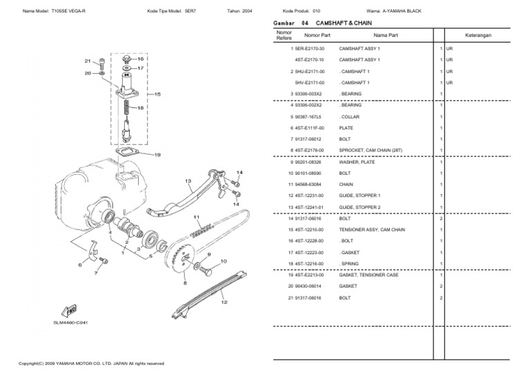 T105se Vega-R Camshaft & Chain | PDF | Propulsion | Energy Conversion