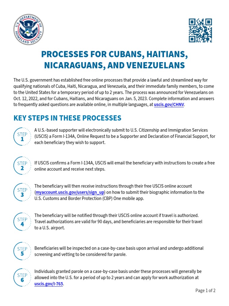 Processes-for-Cubans-Haitians-Nicaraguans-and-Venezuelans-Flyer | PDF