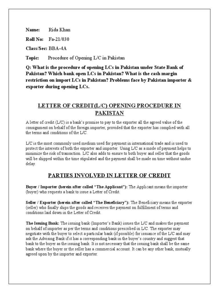 Banking Assignment 3 | PDF | Letter Of Credit | Business