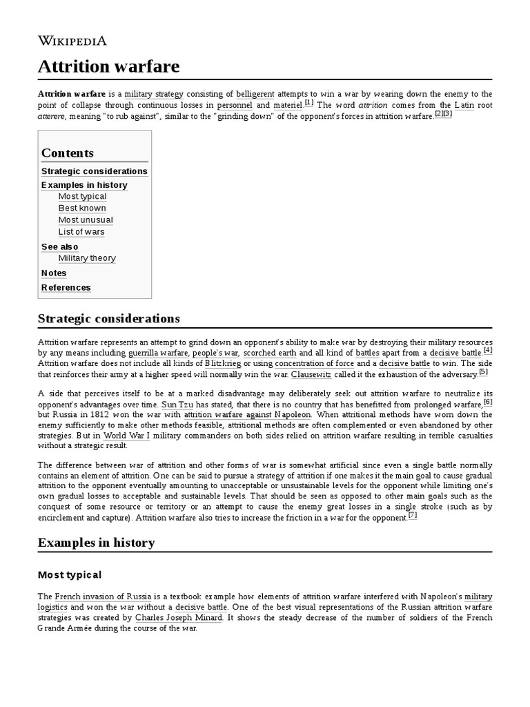 Understanding Attrition Warfare | PDF