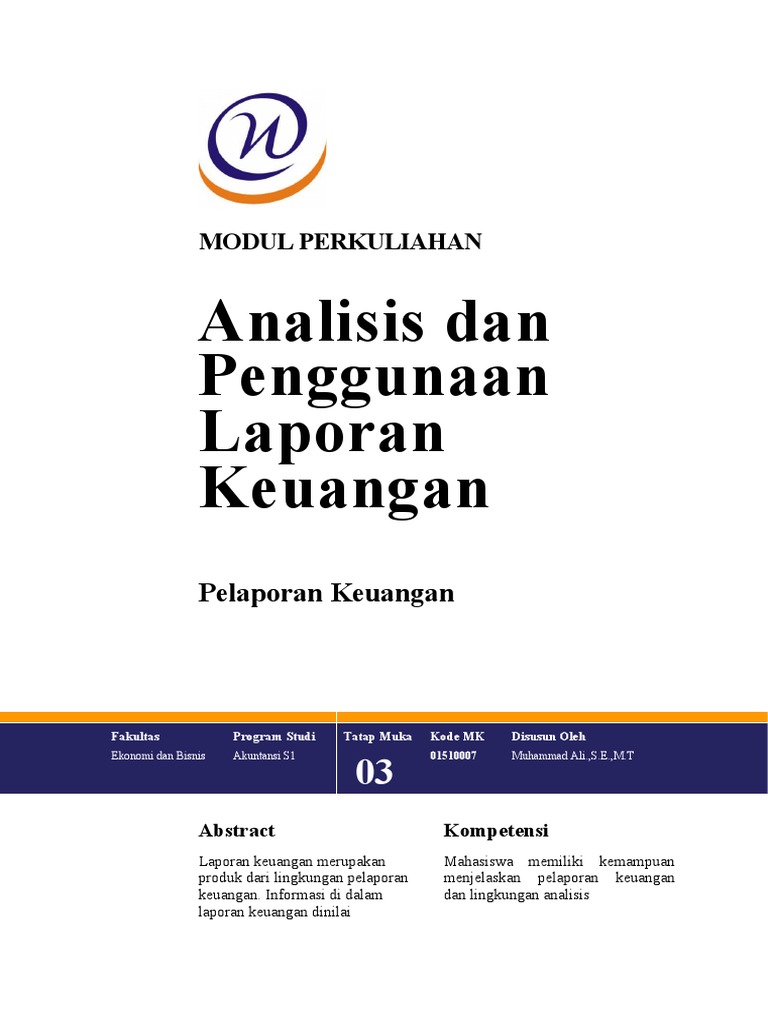 Modul 03. Pelaporan Keuangan | PDF | Pengelolaan Keuangan & Uang | Ilmu Sosial