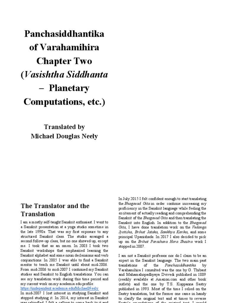 Pancasiddhantika of Varahamihira Chapter | PDF | Astrological Sign | Zodiac