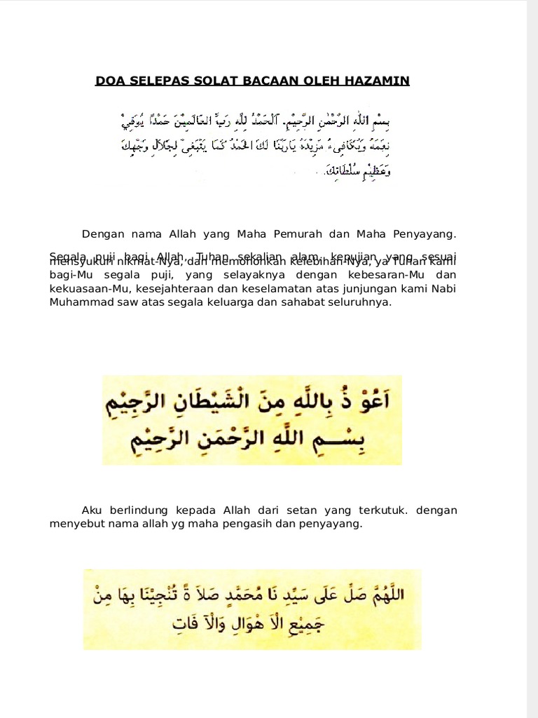 Dokumen.tips Doa Selepas Solat Oleh Hazamin Beserta Maksud | PDF