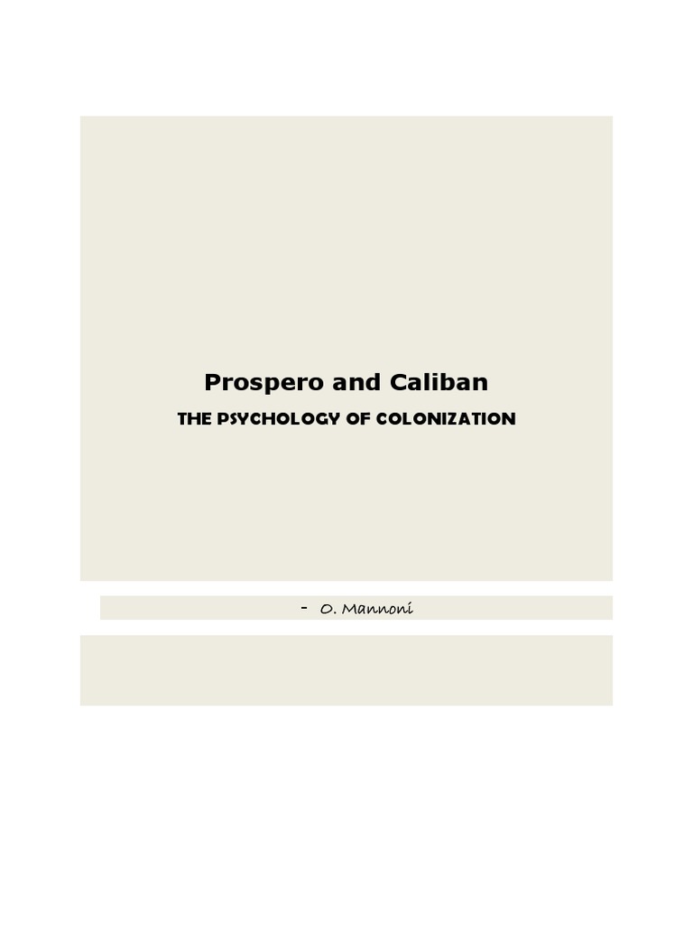 Caliban e Prospero Psicologia Da Colonização | PDF | Reason | Thought