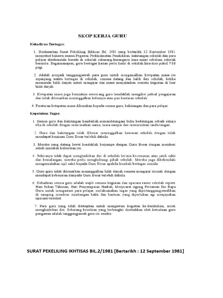 Spi - SKOP KERJA GURU | PDF