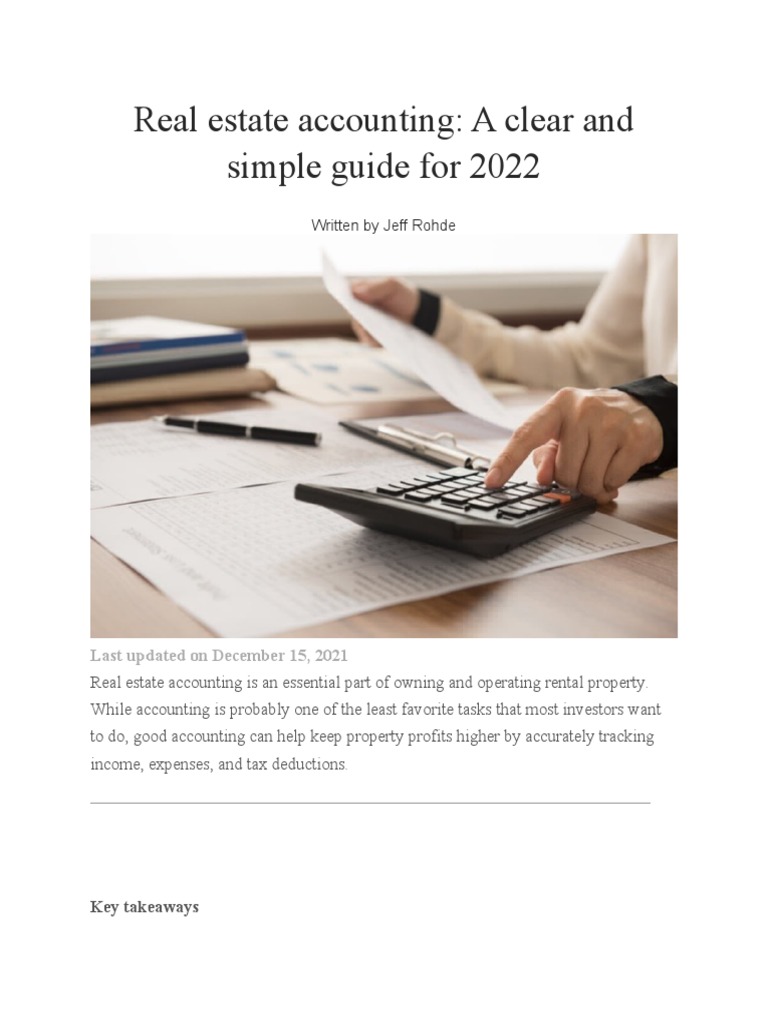 Real Estate Accounting | PDF