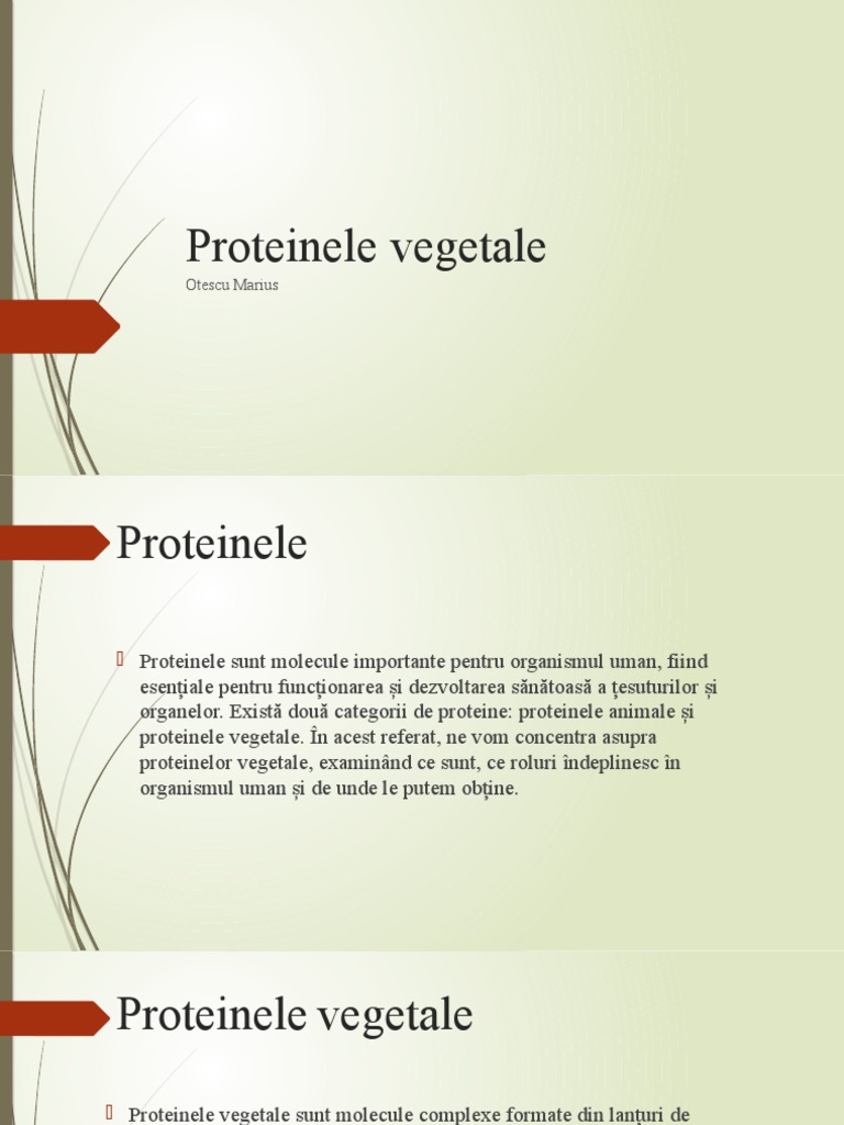 Proteinele Vegetale | PDF