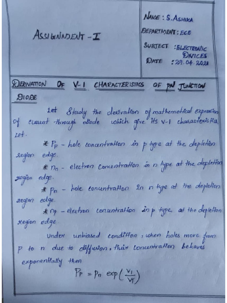 Electronic Devices - Assignment 1 | PDF