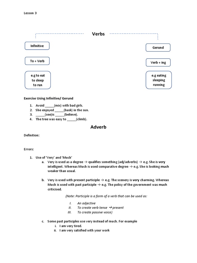 Verbs, Adverbs Subjectverb Agreement | PDF | Verb | Grammatical Number