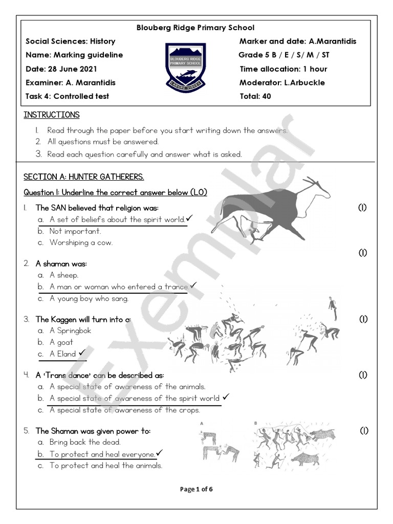 Grade-5-History-Mid-Year Examination-2021-Marking-Guidelines | PDF ...