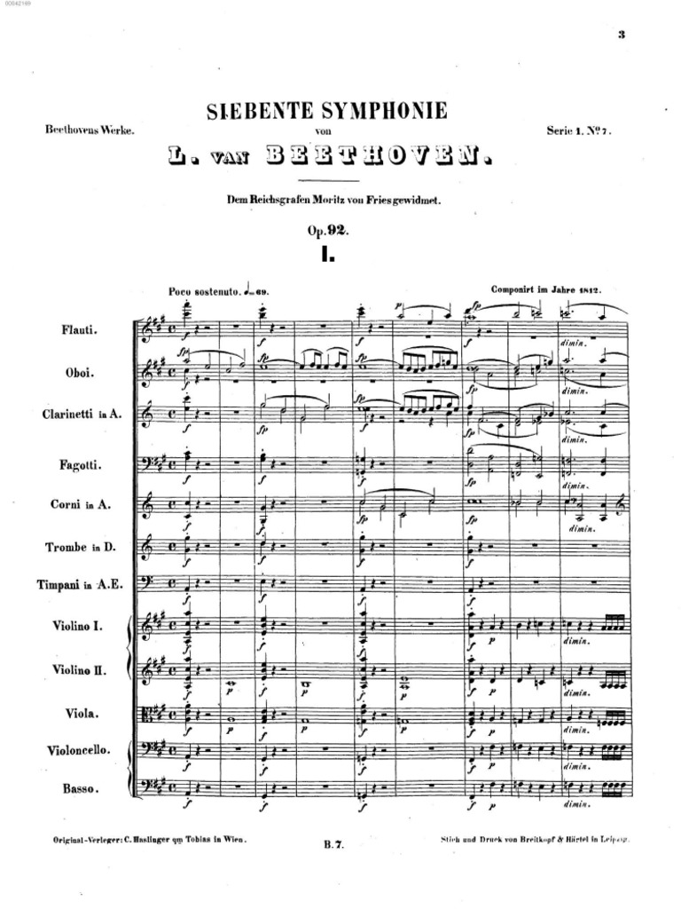 Beethoven 7th Symphony Score | PDF