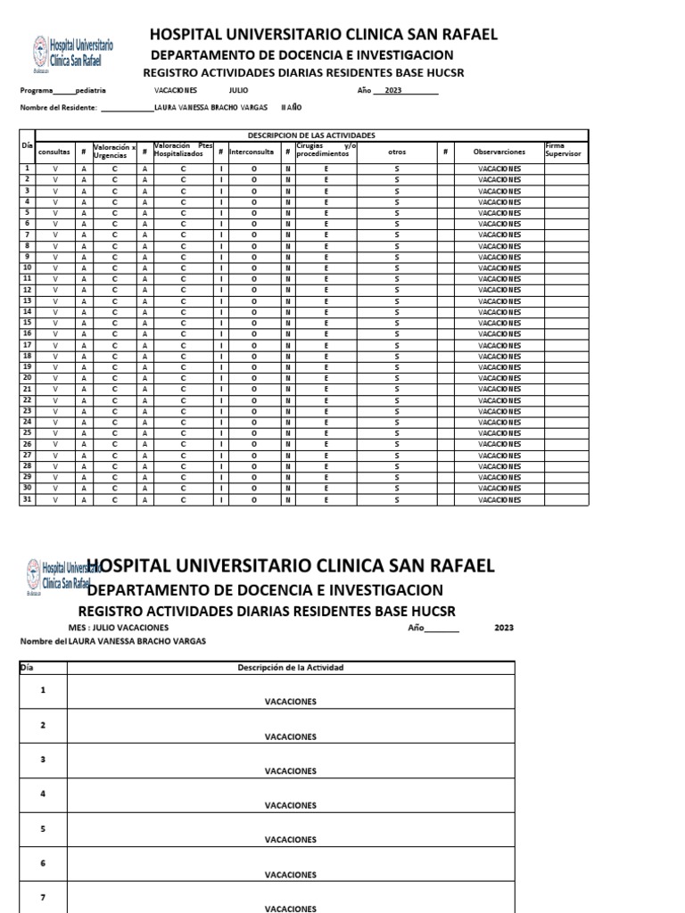 Bitacora Mes de Julio 2023 Vacaciones | PDF | Medicina | Desastres de salud Bitacora Mes de Julio 2023 Vacaciones | PDF | Medicina | Desastres de salud