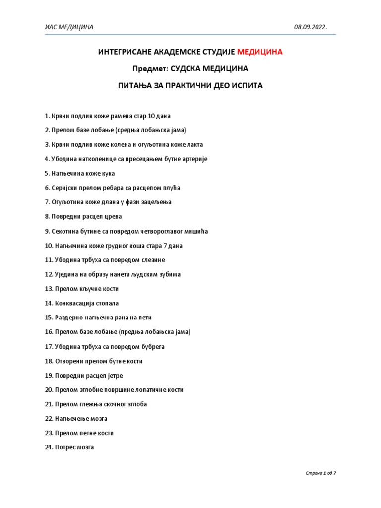 Sudska Medicina M | PDF