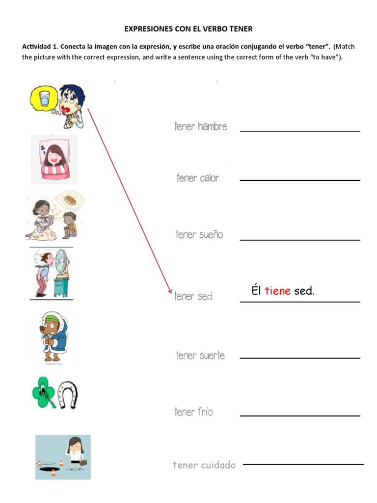 Expresiones Con El Verbo Tener | PDF