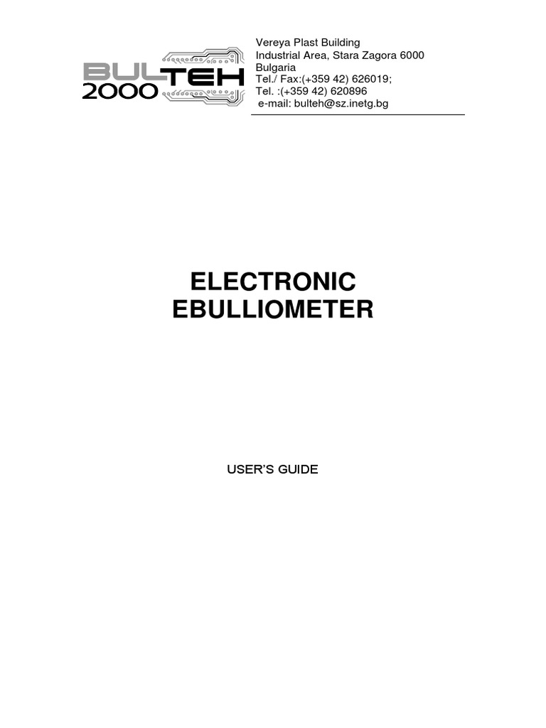 User Manual Ebulliometer en 2015 | PDF