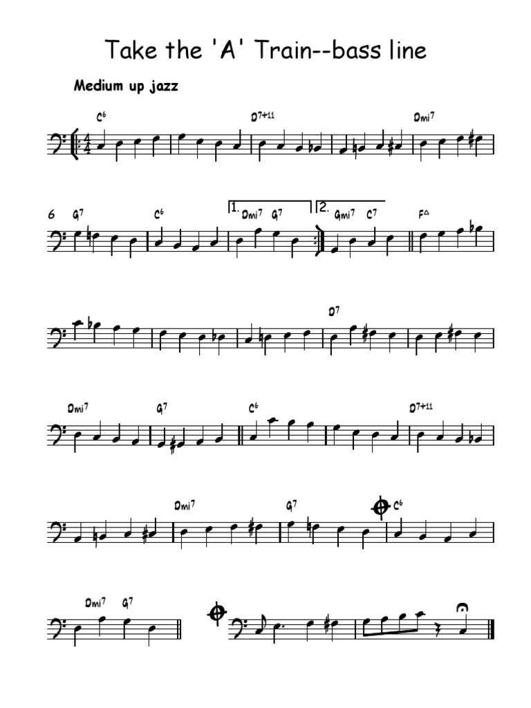 Take The A Train - Bass-Line | PDF