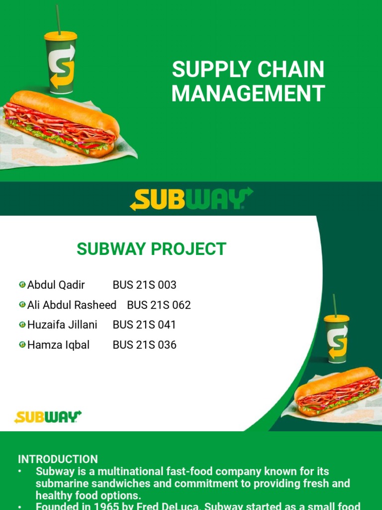 Subway | PDF | Supply Chain | Inventory