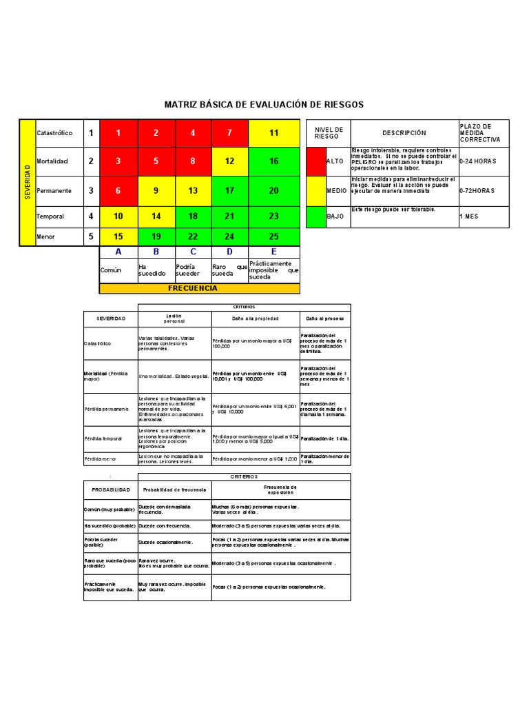 Matriz de riesgos 5 x 5 | PDF | Medicina CLINICA | Especialidades Medicas
