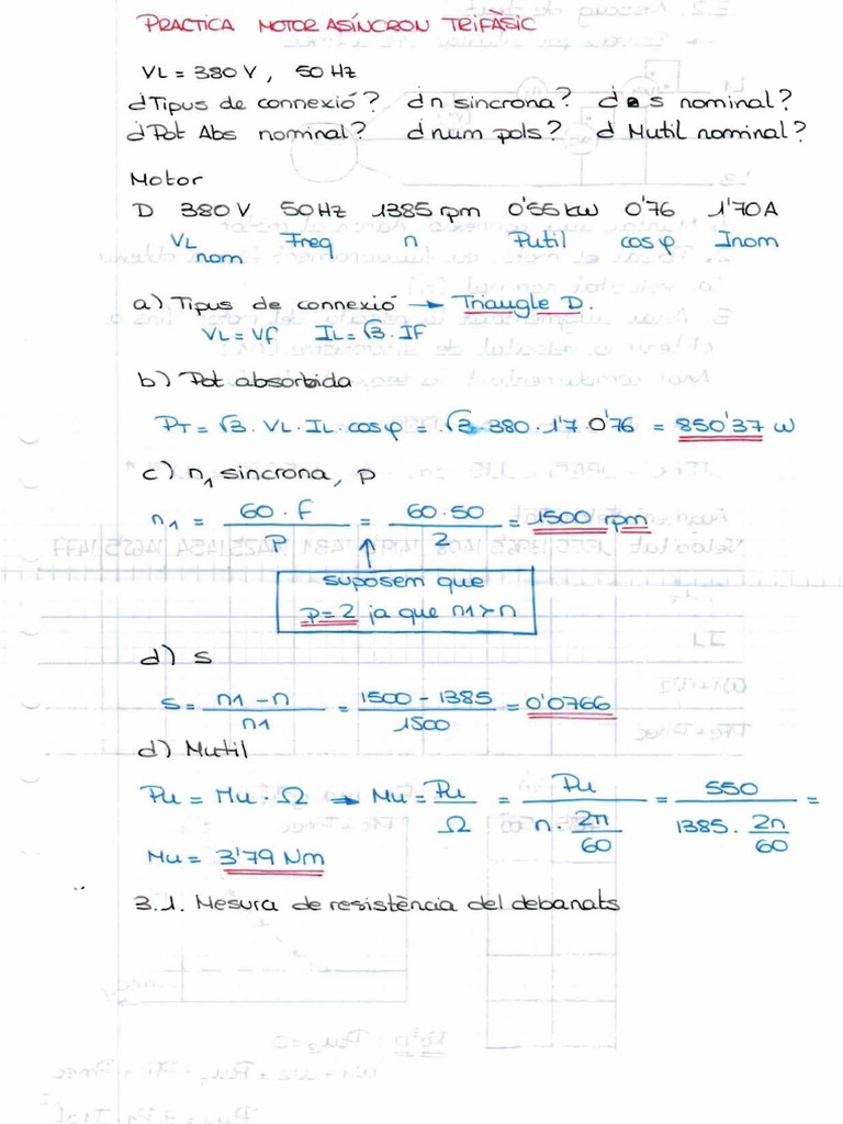 Pràctica Motor Asíncron Trifàsic | PDF