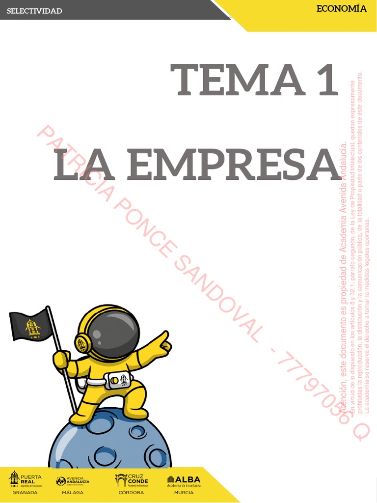 Tema 01. La Empresa - Sel | PDF | Iniciativa empresarial | Marketing