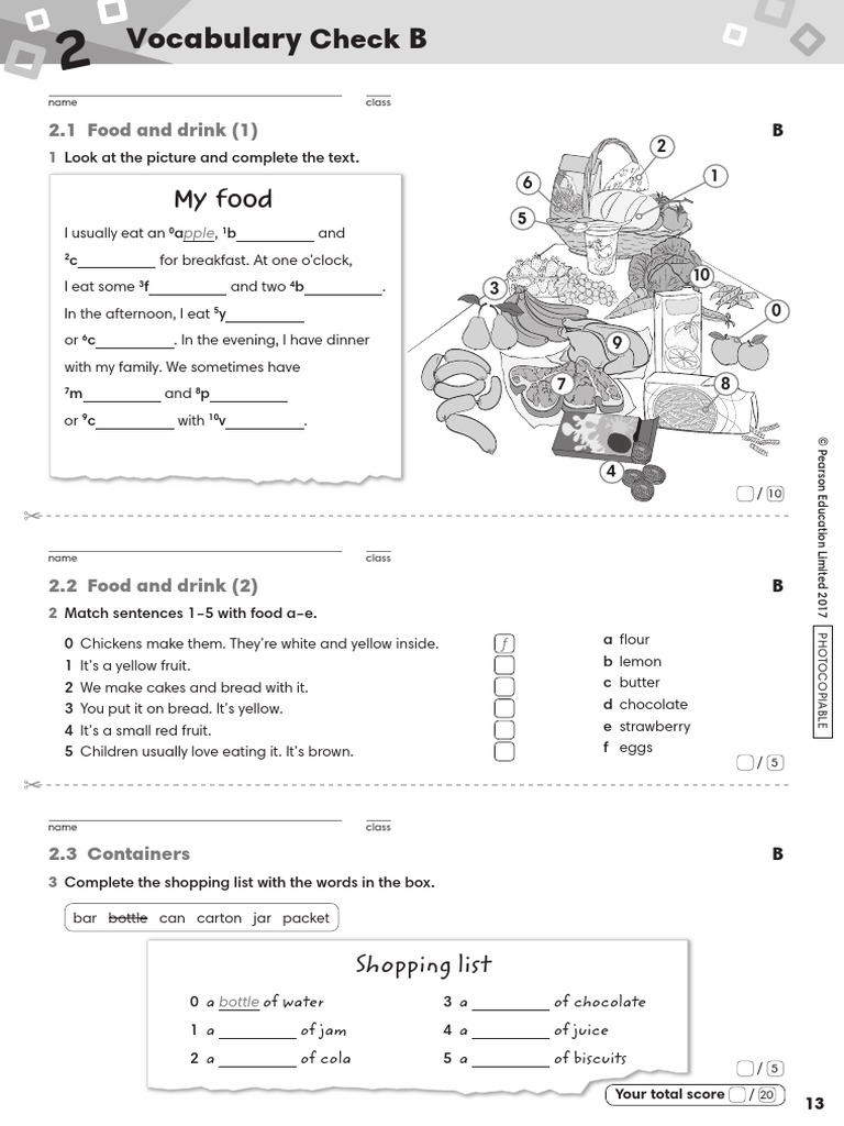 Vocabulary Check 2 B PDF | PDF | Food And Drink Preparation | Foods