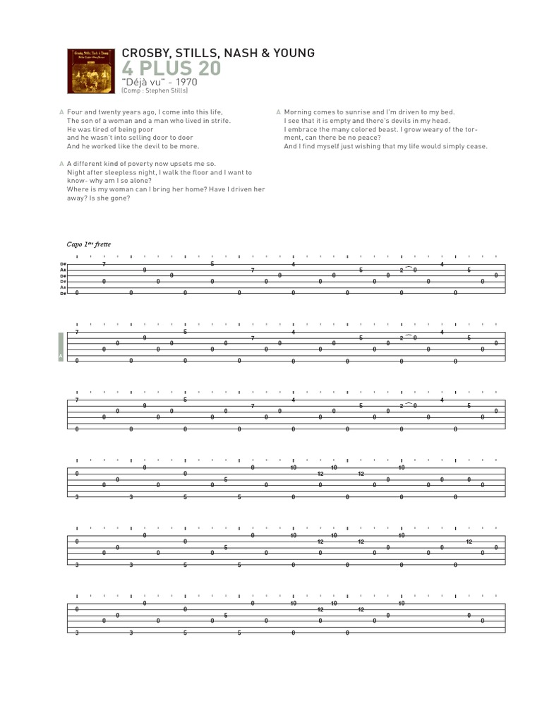 Crosby, Stills, Nash & Young - 4 Plus 20 (Tablature) | PDF