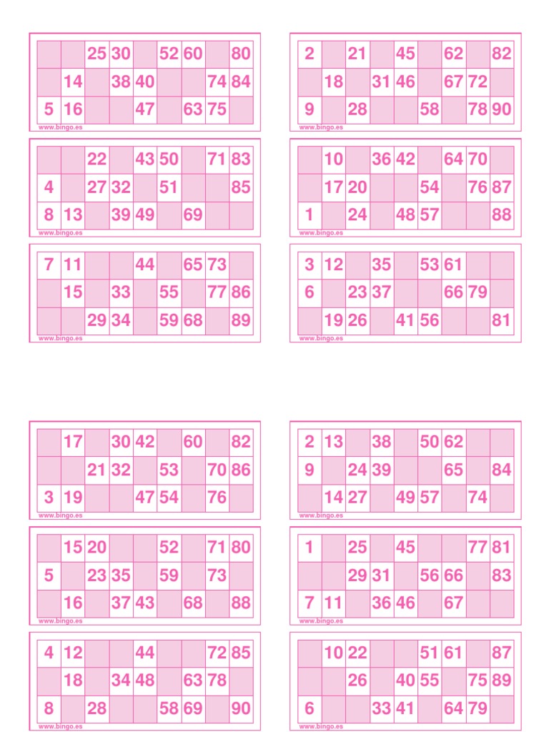 cartones-bingo-90-bolas (1) | PDF