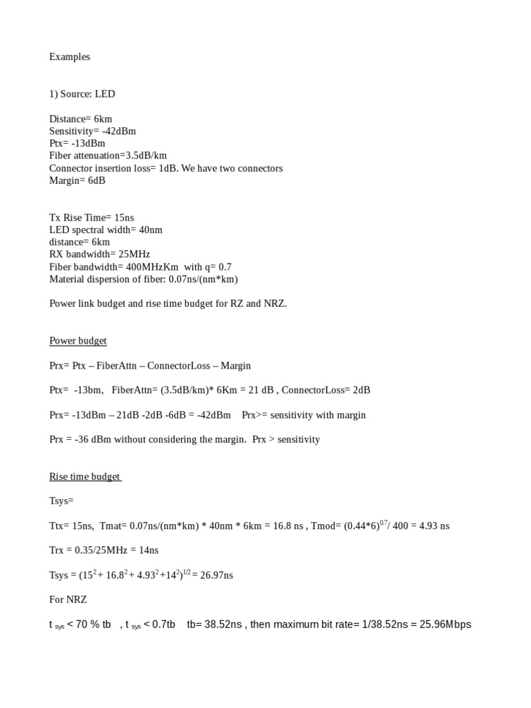 Fiber Optic Examples | PDF