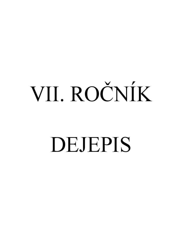 Rocnik - Dejepis | PDF