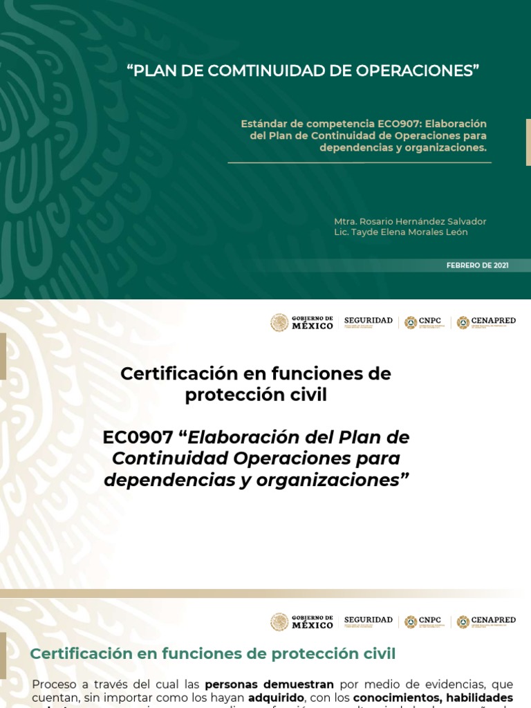 2 Plan de Continuidad de Operaciones | PDF | Evaluación | Defensa Civil
