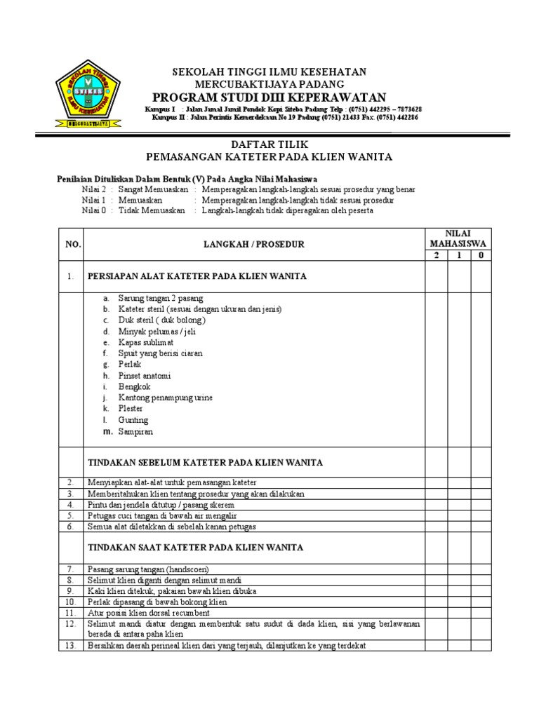 Daftar Tilik KD 2 | PDF