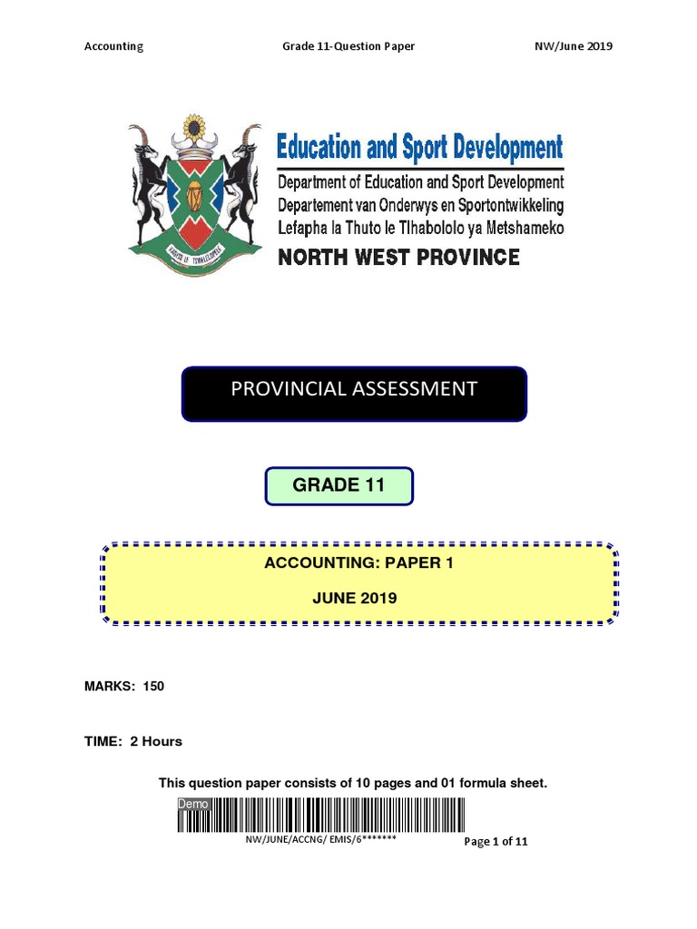 Accounting GR 11 Paper 1 | PDF | Debt | Equity (Finance)