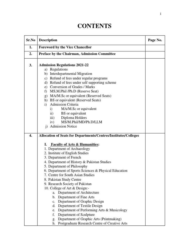 Admission Regulations Book | PDF