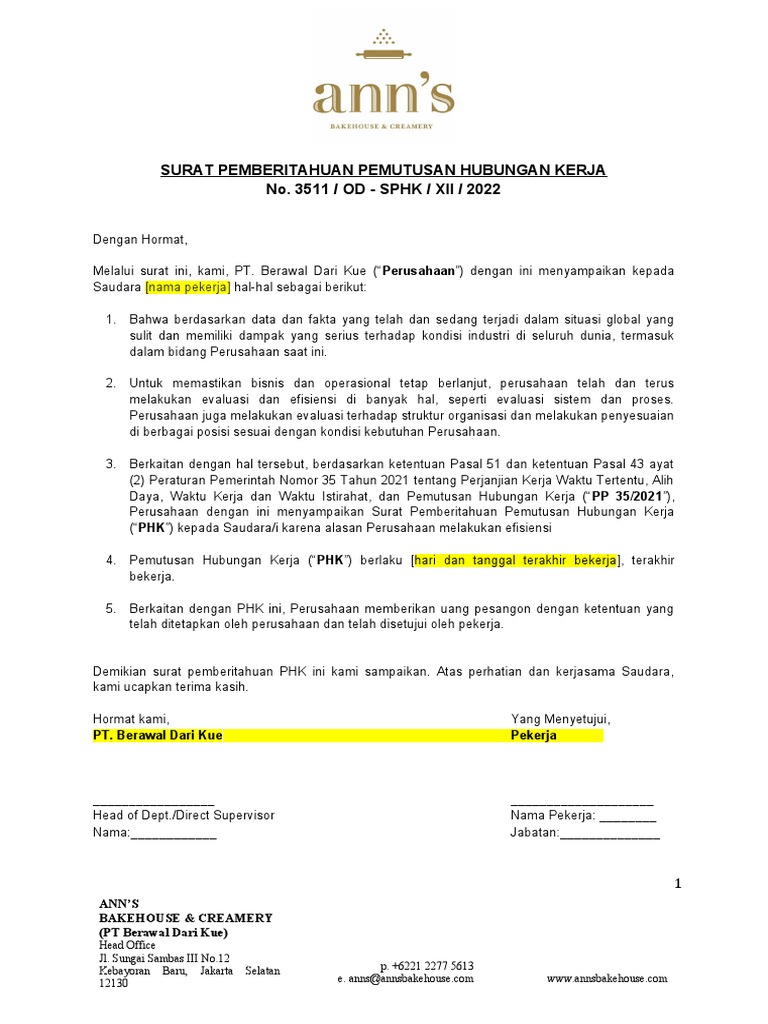 SPHK Karyawan | PDF | Bisnis