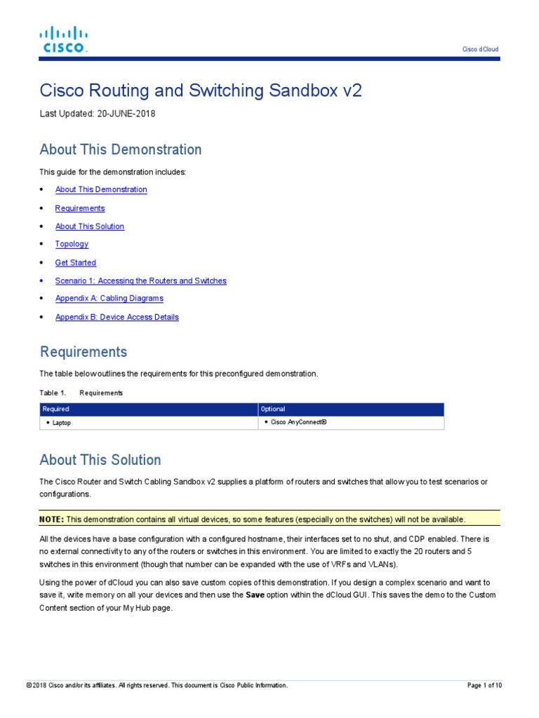 Router Switch Sandbox v2 | PDF