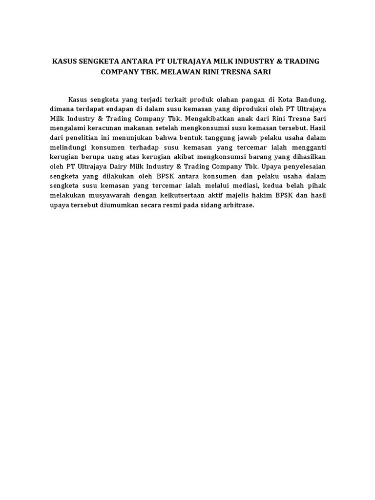 Kasus Sengketa Konsumen | PDF