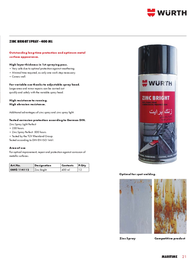 Zinc Bright Spray for Metal Protection | PDF