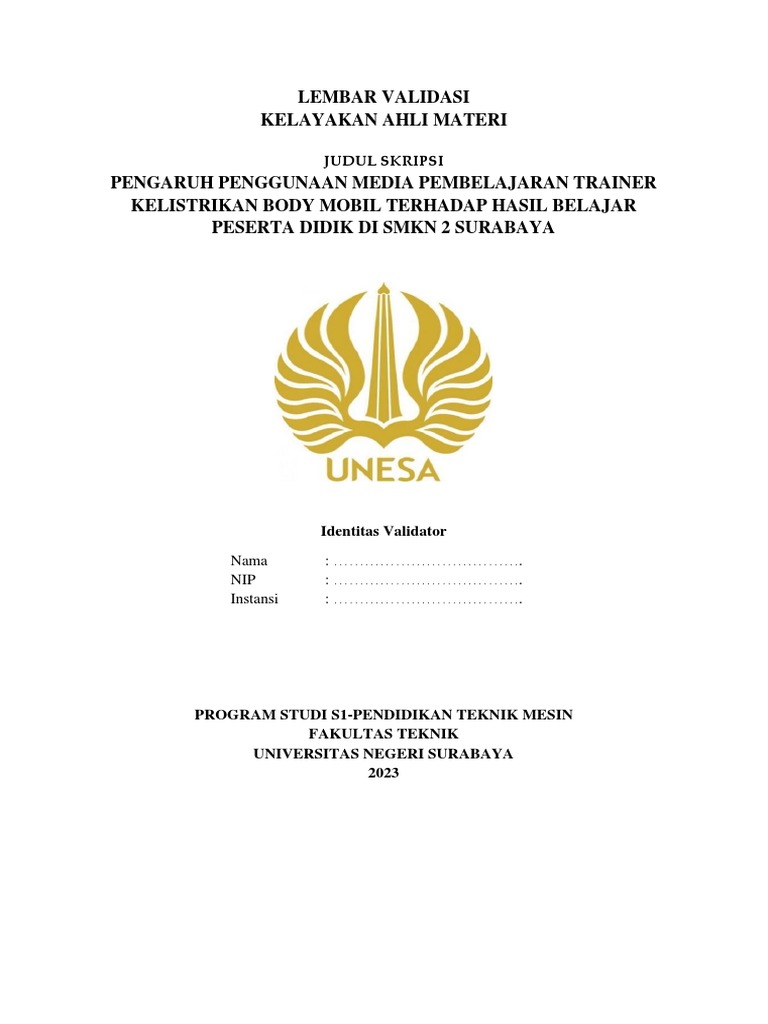Lembar Validasi Ahli Materi RPP Pak Muamar | PDF