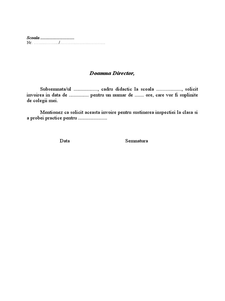 Cerere Invoire Prof | PDF