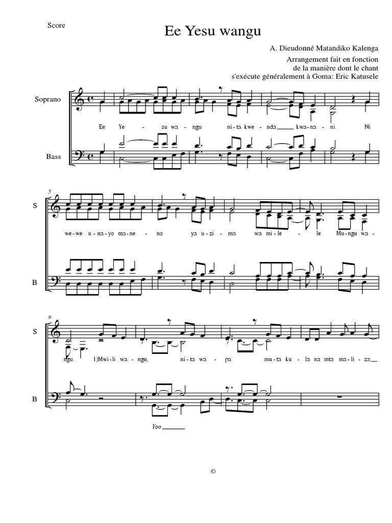 Ee Yesu Wangu - Musx-1 | PDF