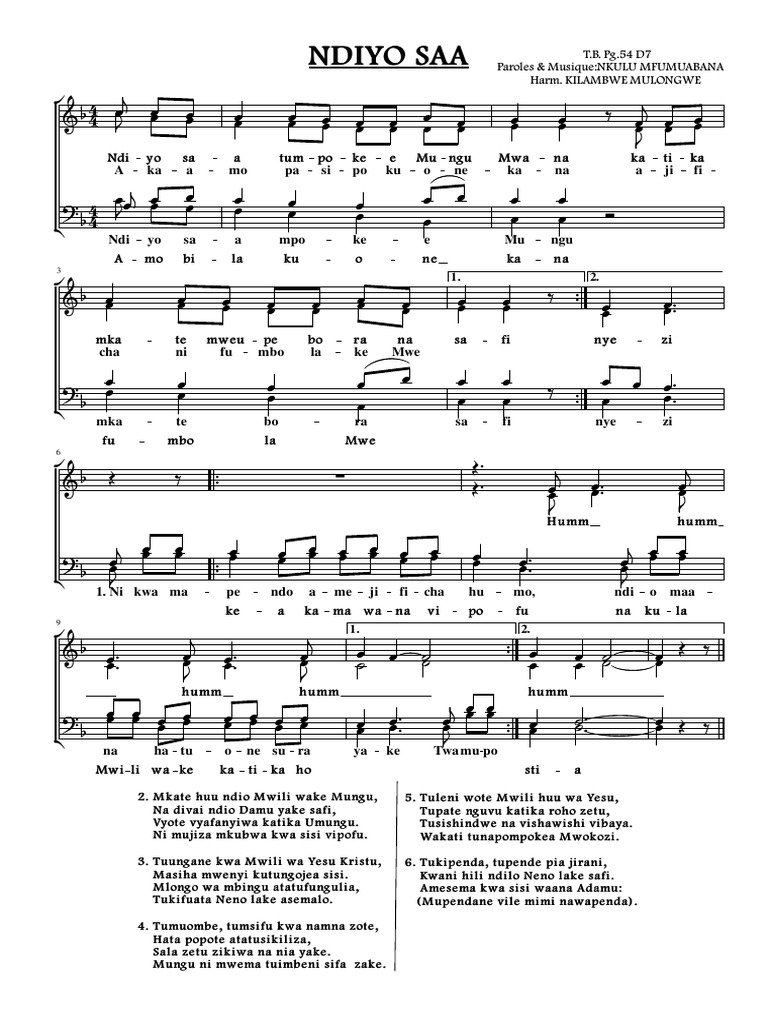 Ndiyo Saa | PDF