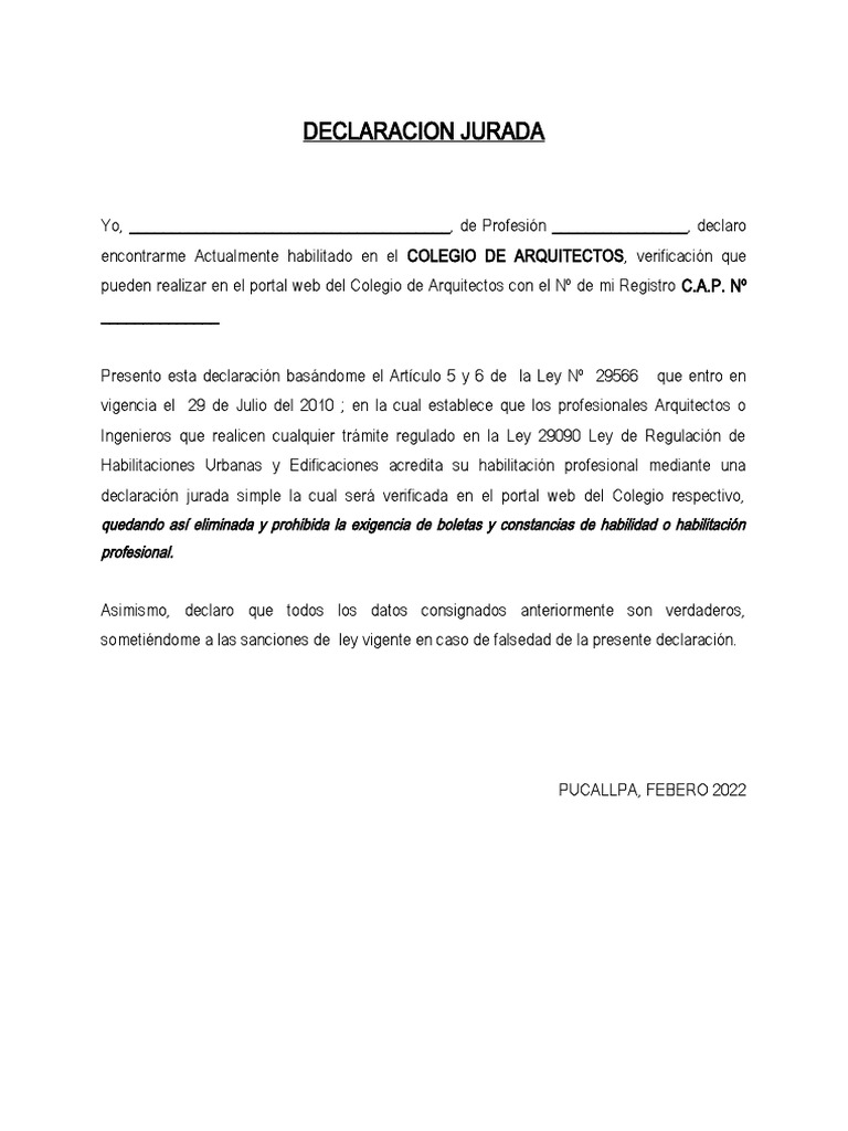 Declaracion Jurada | PDF | Justicia | Crimen y violencia