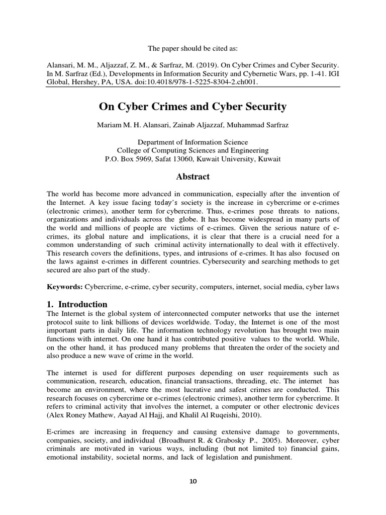 00 Chapter OnCyberCrimes v1 Reference | PDF | Spamming | Cybercrime