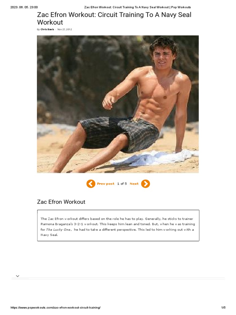 Zac Efron Workout | PDF | Kettlebell | Strength Training