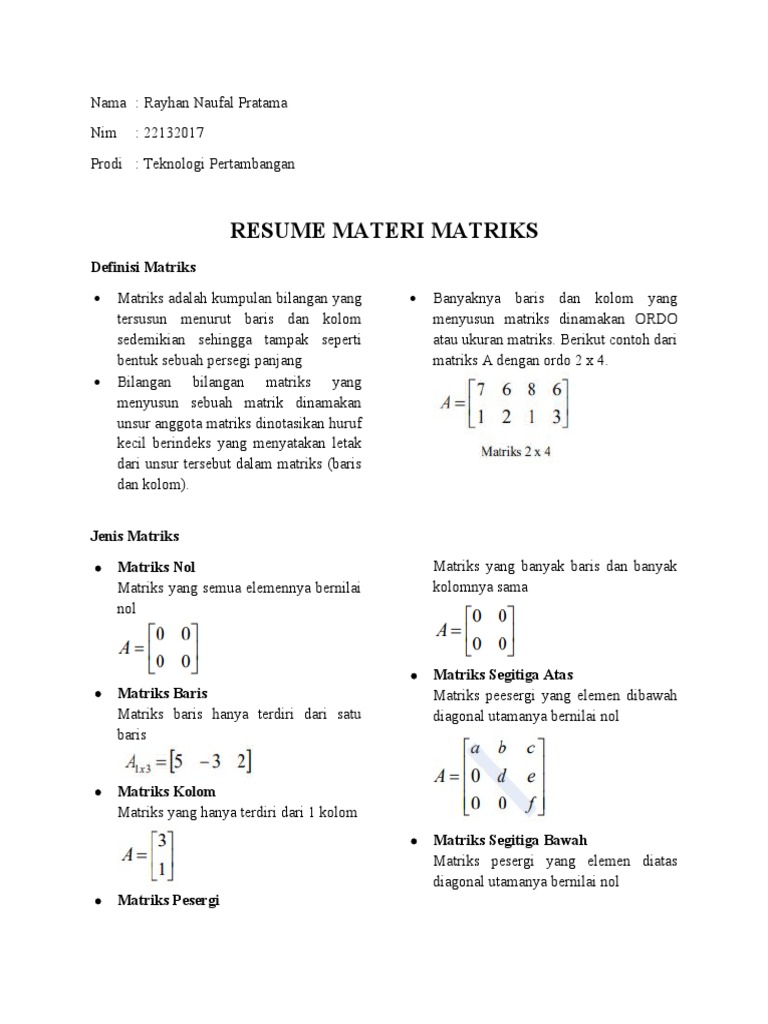 Resume Matrix Pt-11 - Rayhan Naufal | PDF