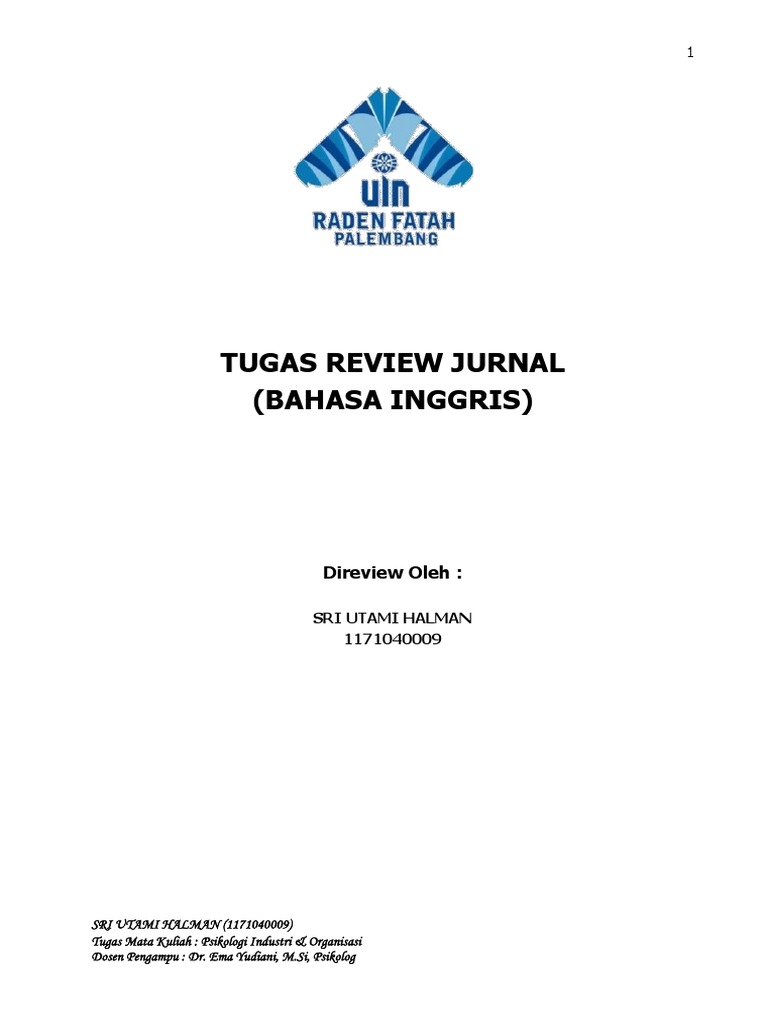 Contoh Tugas Review Jurnal Bahasa Inggris-Indonesia-Lengkap | PDF
