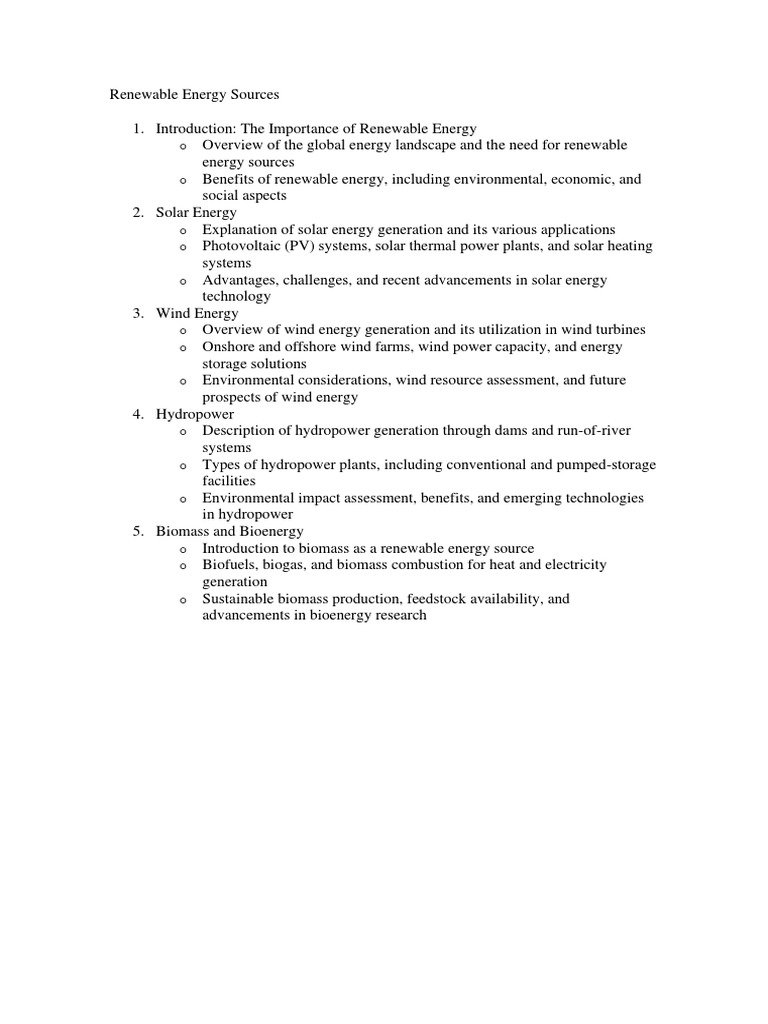 Renewable Energy Sources | PDF
