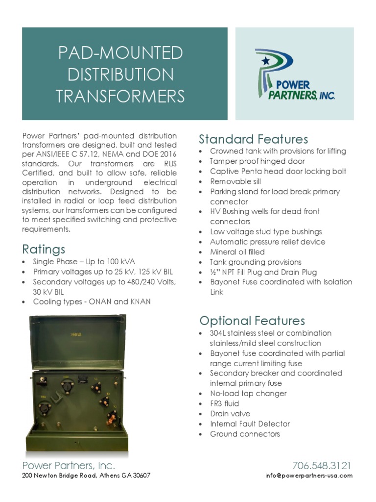 Power Partners Single Phase Pad Mounted Transformer Technical ...