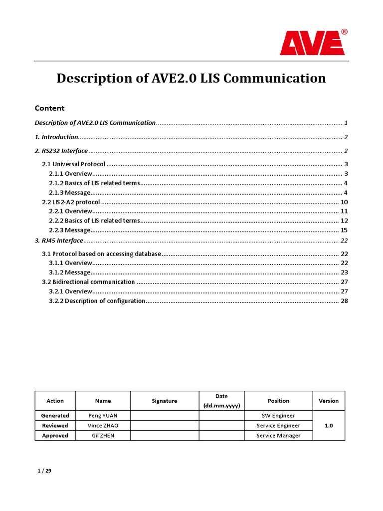 LIS Communication Protocol Guide | PDF